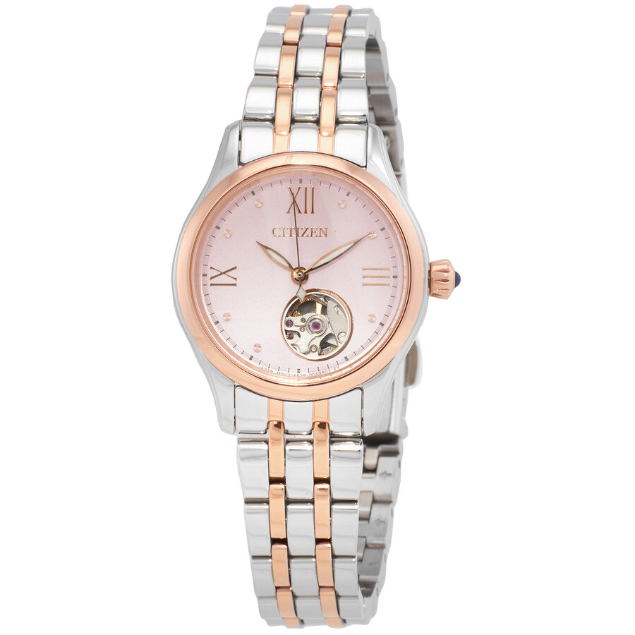 Citizen Luna Automatic Pink Dial Two-Tone Ladies Watch PR1044-87X ...