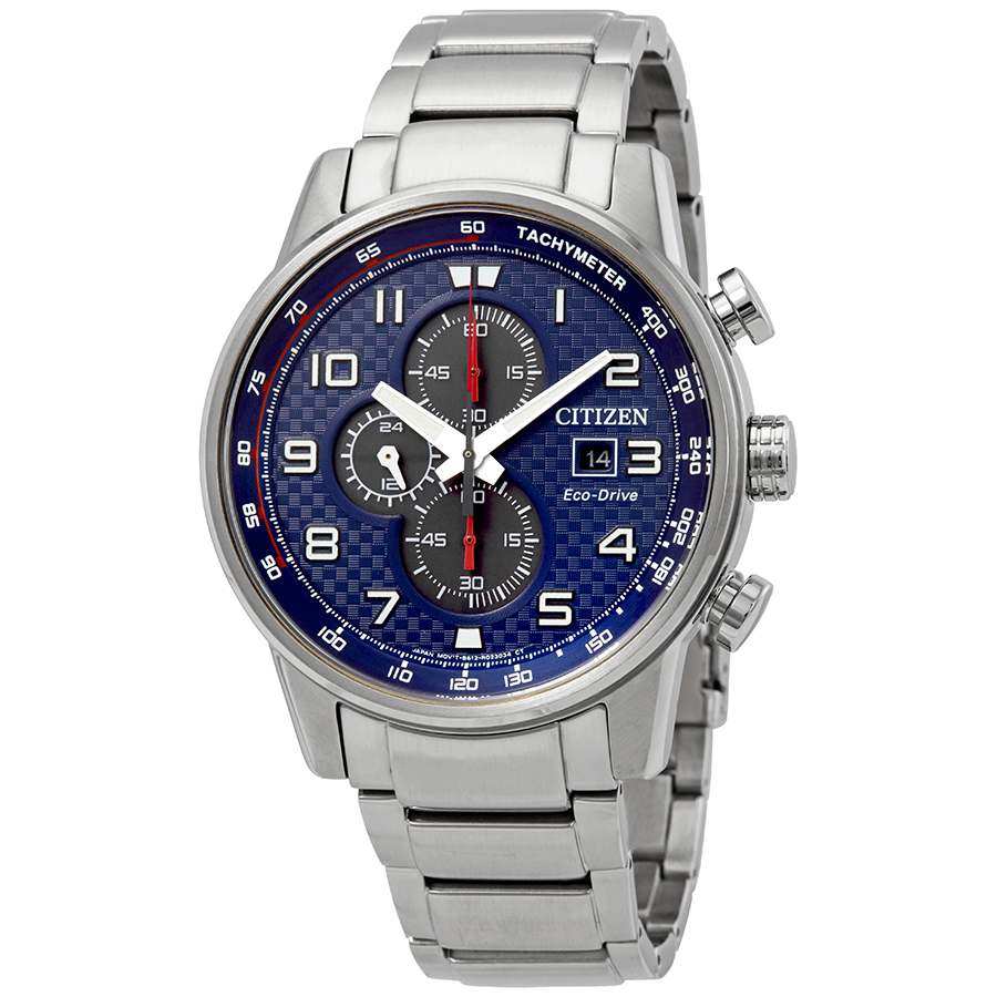 Citizen Primo Chronograph Eco-Drive Blue Dial Men's Watch CA0680-57L ...