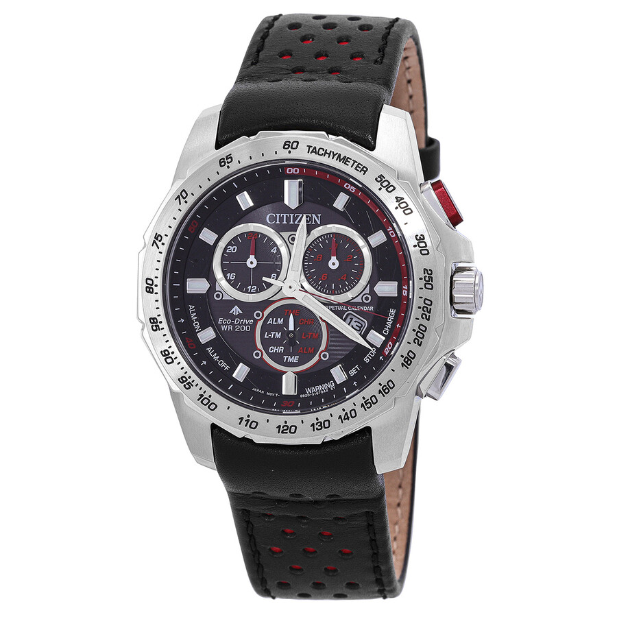 Citizen Promaster MX Perpetual Alarm Chronograph Black Dial Men's Watch ...