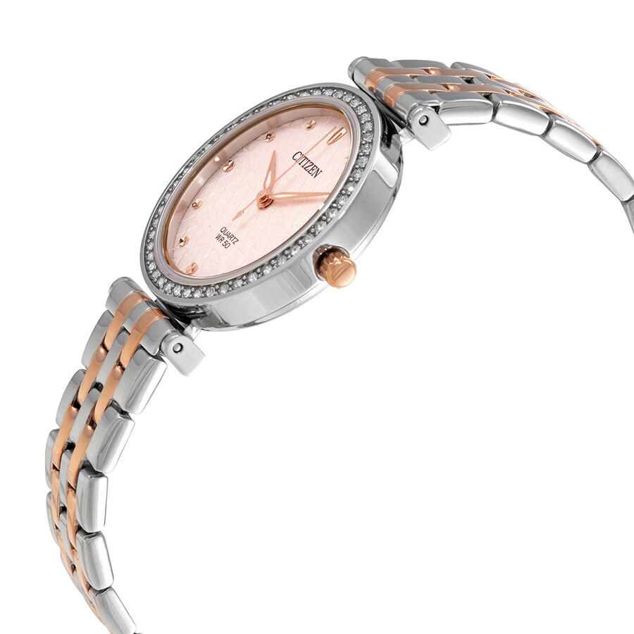 Citizen Quartz Crystal Pink Dial Ladies Watch ER0218-53X 4974374298423 ...