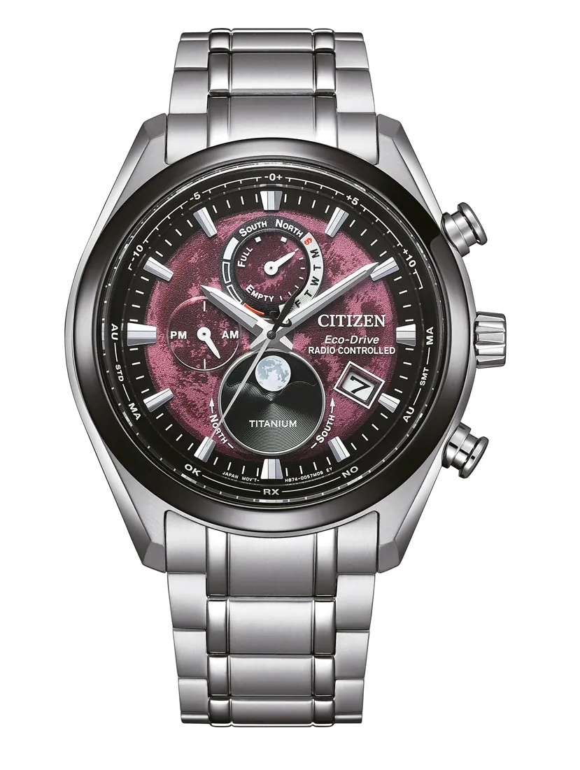 Citizen Tsuki-yomi A-T Eco-Drive Perpetual Red Dial Men's Watch BY1018 ...