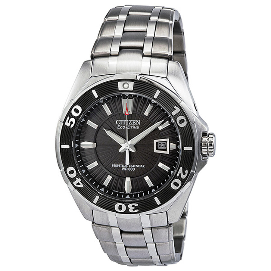 Citizen Signature Eco-Drive Black Dial Stainless Steel Men's Watch ...