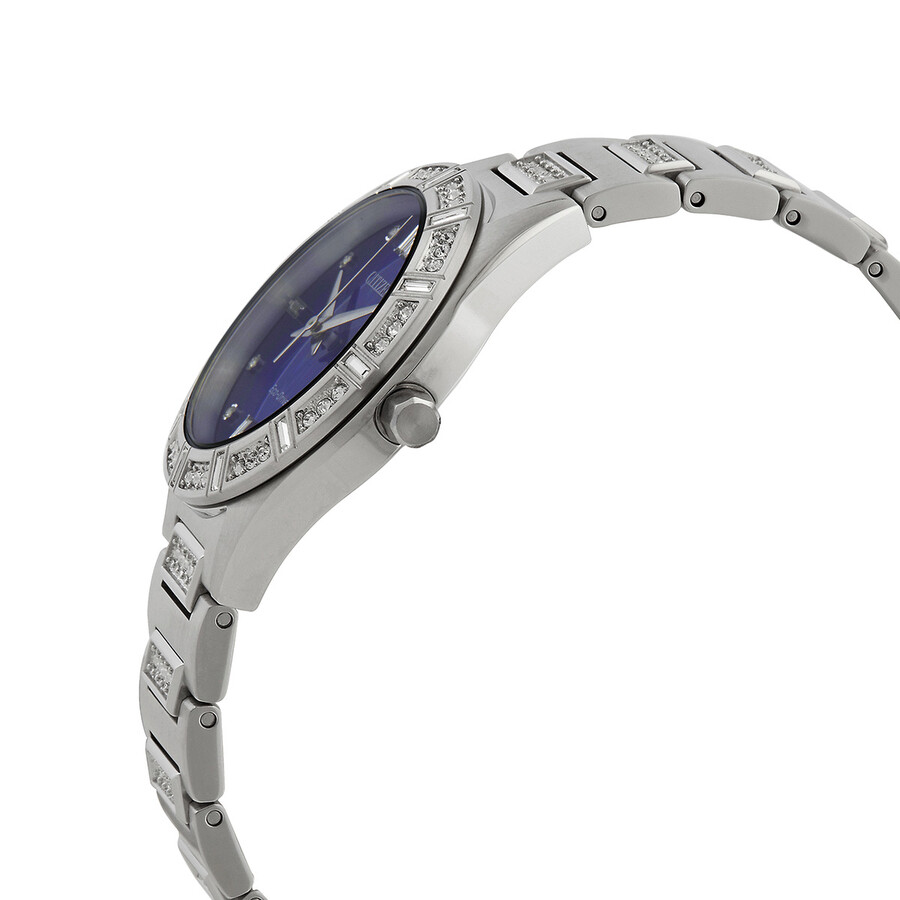 Citizen Silhouette Crystal Eco-Drive Blue Dial Ladies Watch EM1020-57L 013205154041 - Watches ...