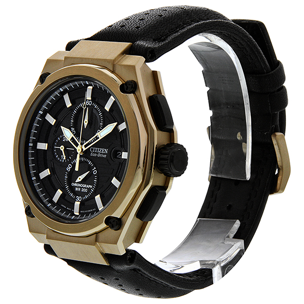 Citizen Sport Eco-Drive Chronograph Black Dial Rose Gold-Tone Men's ...