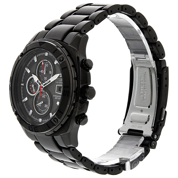 Citizen Sport Eco-Drive Chronograph Black IP Stainless Steel Men's ...