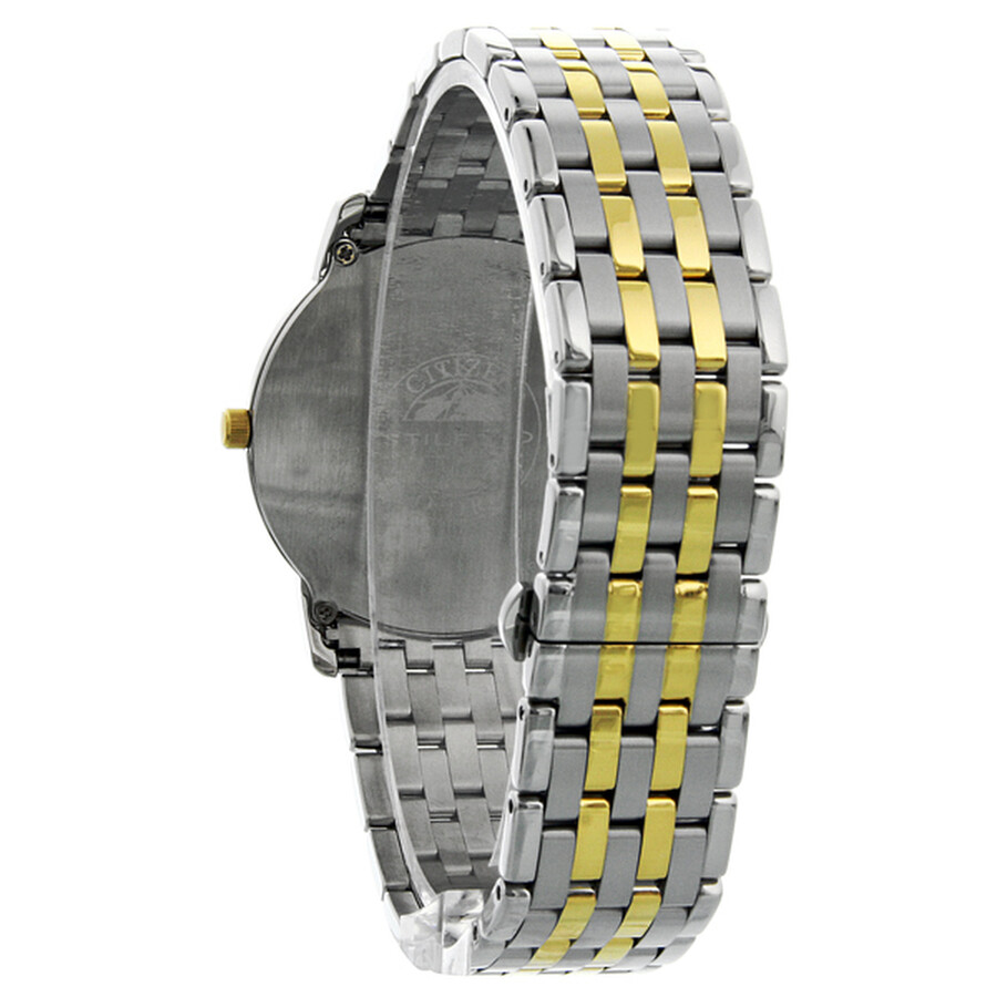 Citizen Stiletto Eco-Drive Black Dial Two-Tone Stainless Steel Men's ...