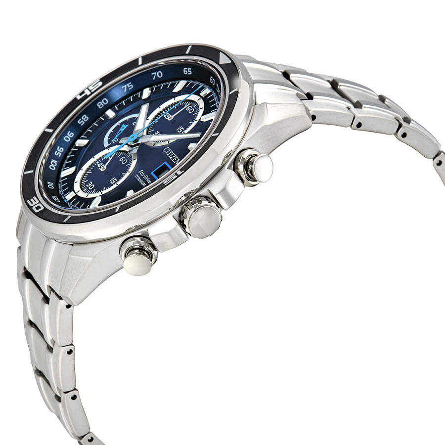 Citizen TI+IP Chronograph Eco-Drive Blue Dial Men's Watch CA0349-51L ...
