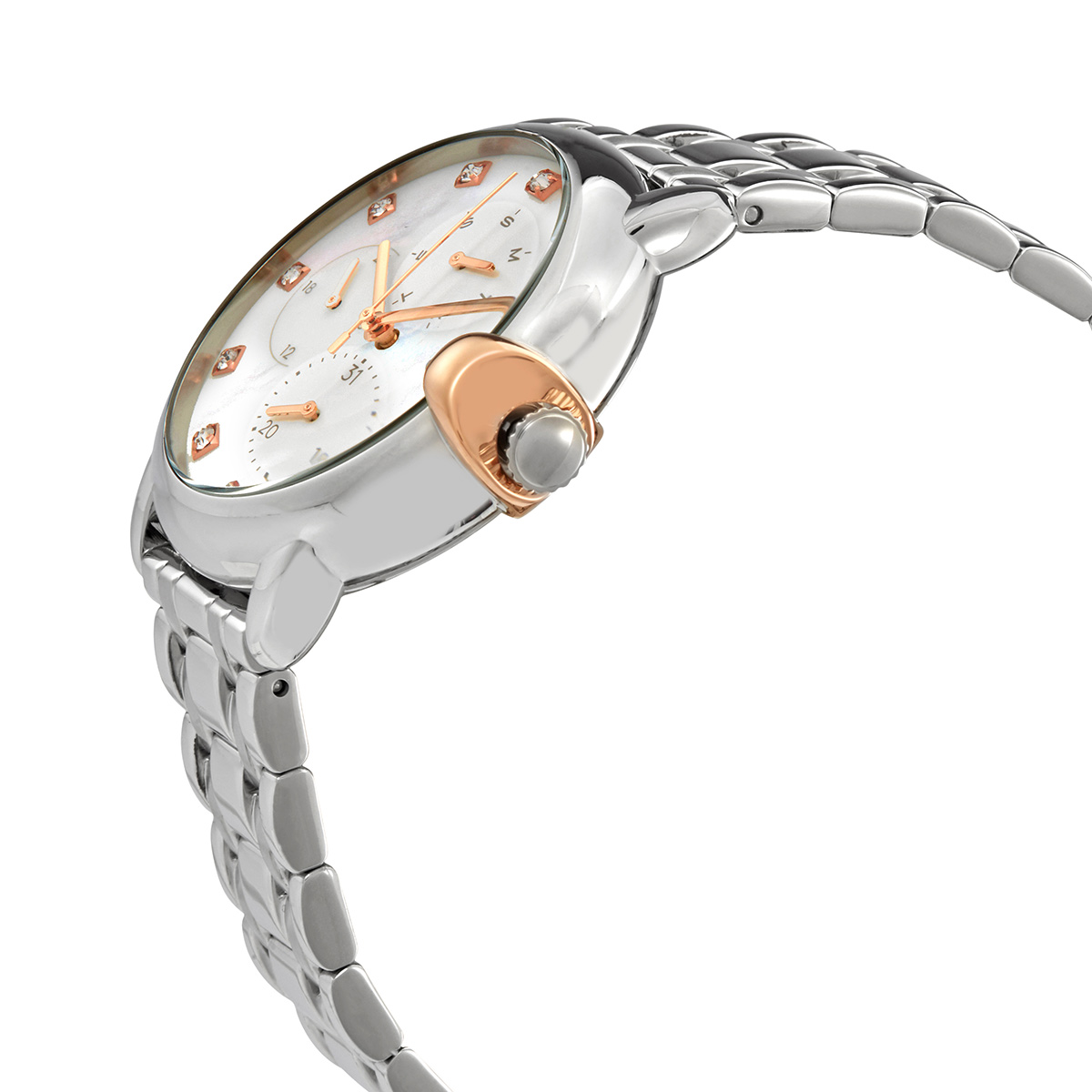 Coach Arden Chronograph Quartz Crystal White Mother of Pearl Dial ...
