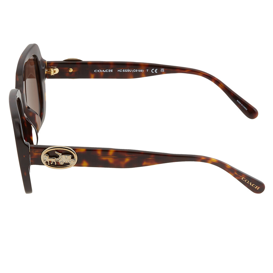 Coach Dark Brown Solid Rectangular Ladies Sunglasses HC8329U 512073 53 ...