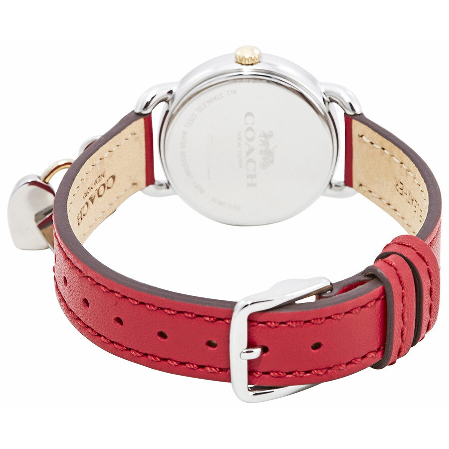 Coach Delancey Silver Dial Red Leather Ladies Watch 14502968 ...
