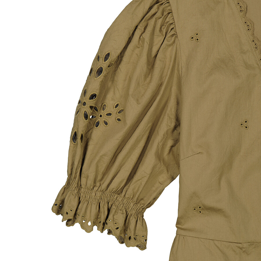 Coach Ladies Dark Olive Broderie Anglaise Wrap Dress, Size 4 CA678 DOL ...