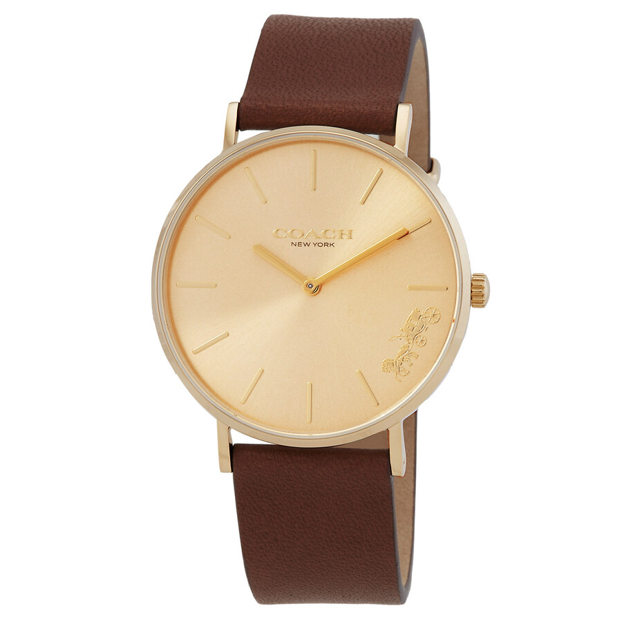 Coach PERRY Quartz Gold Dial Ladies Watch 14503331 7613272352840 ...