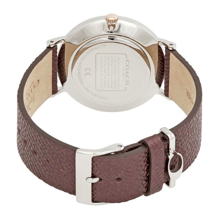 Coach Perry Quartz White Dial Brown Leather Ladies Watch 14503154 ...