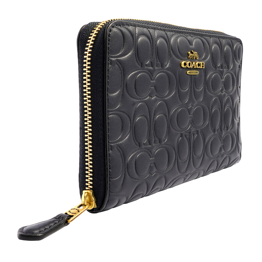 Coach Signature Embossed Leather Medium Zip-around Wallet 39714IB4BHP ...