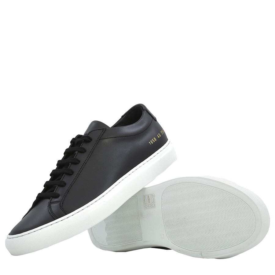 Common Projects Black Achilles Low-top Leather Sneakers, Brand Size 41 ...