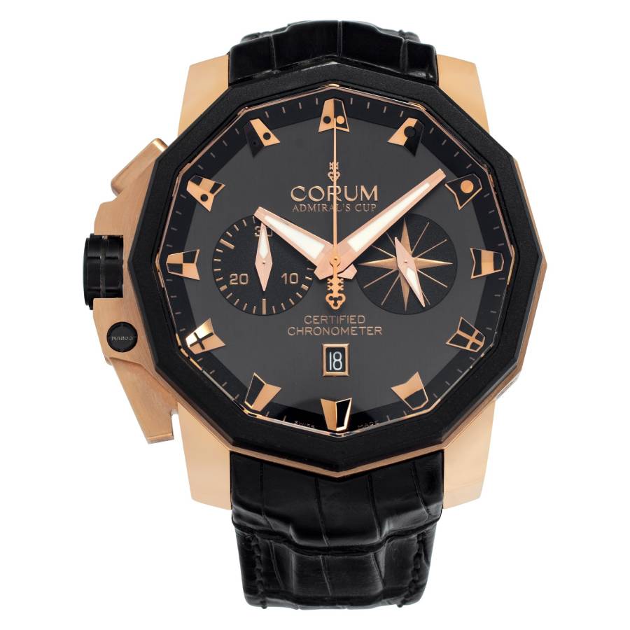 Corum Admirals Cup Chronograph Automatic Black Dial Men's Watch 753.231 ...