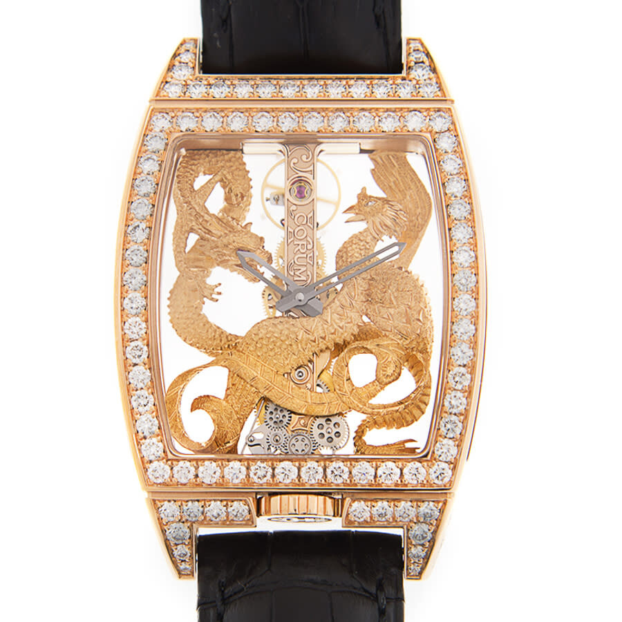 Corum Golden Bridge Dragon & Phoenix Watch Hand Wind Diamond Gold Dial ...
