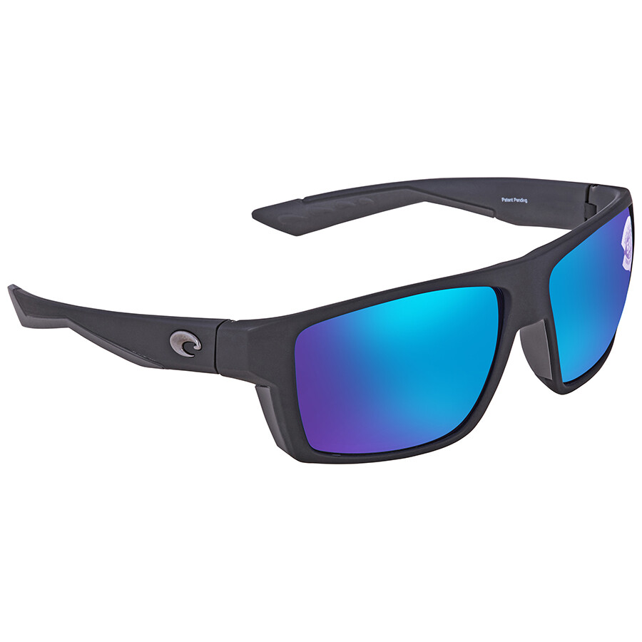 Costa Del Mar BLOKE Blue Mirror Polarized Glass Men's Sunglasses BLK ...