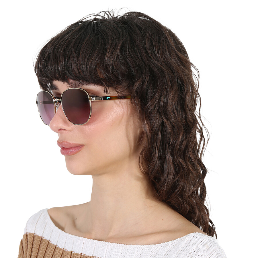 Costa Del Mar Egret Rose Gradient Polarized Glass Round Ladies Sunglasses 6S4005 400515 55 ...