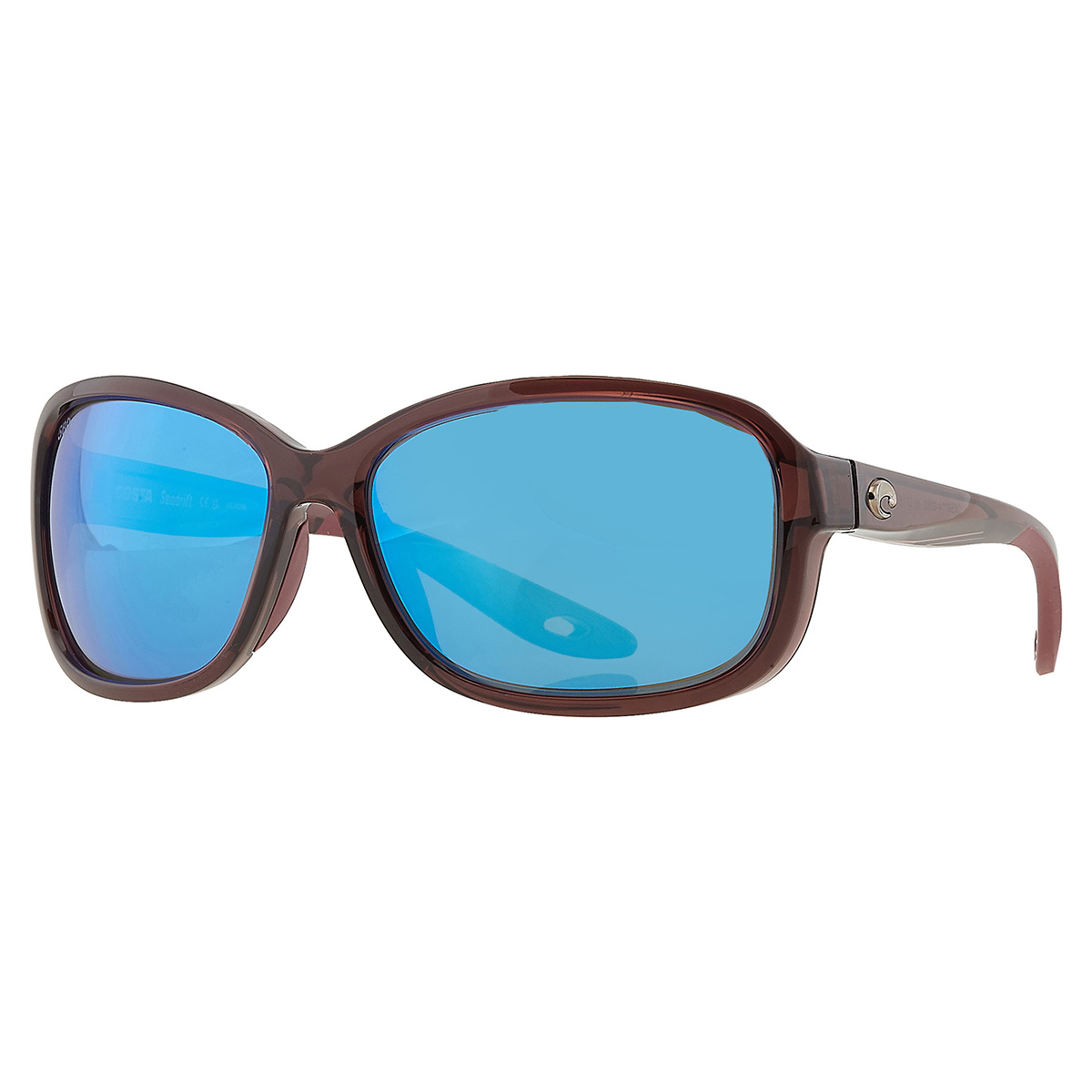 Costa Del Mar Seadrift Blue Mirror Polarized Glass Rectangular Ladies ...