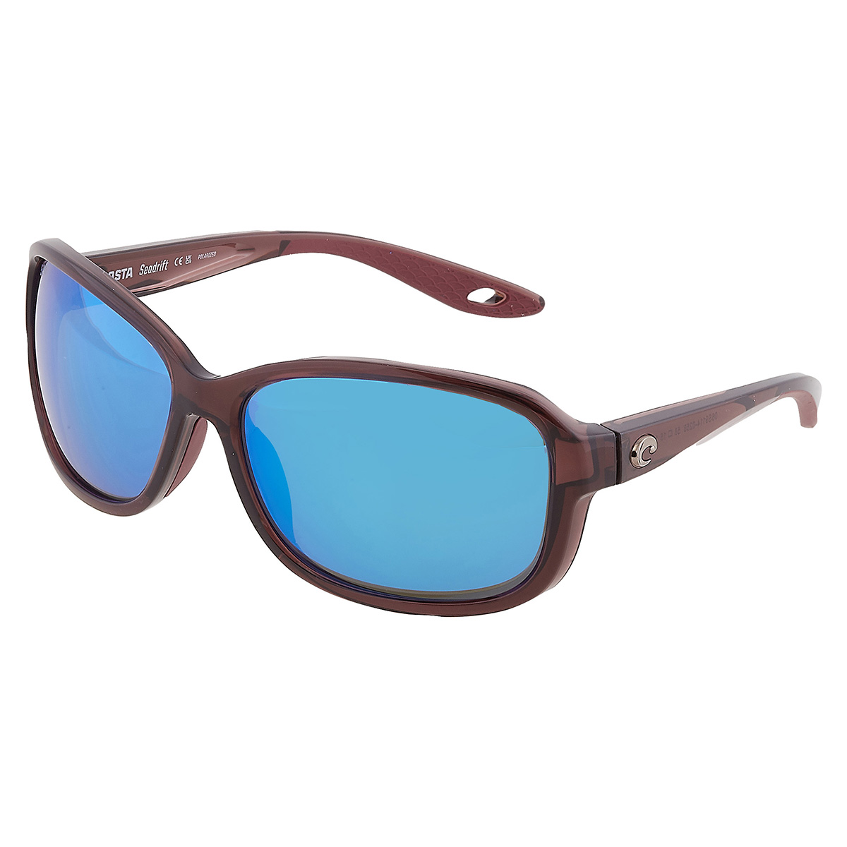 Costa Del Mar Seadrift Blue Mirror Polarized Glass Rectangular Ladies ...