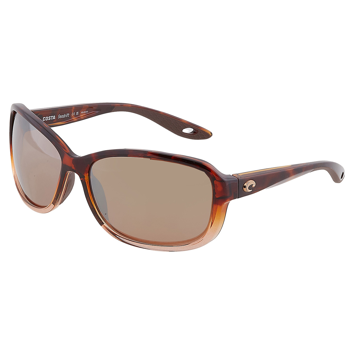 Costa Del Mar SEADRIFT Copper SIlver Mirror Polarized Glass Rectangular ...