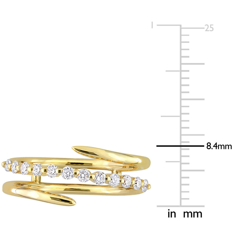 Created Forever 1/3 CT TGW Lab Created Diamond Coil Ring 1in 18k Yellow Gold Plated Sterling ...