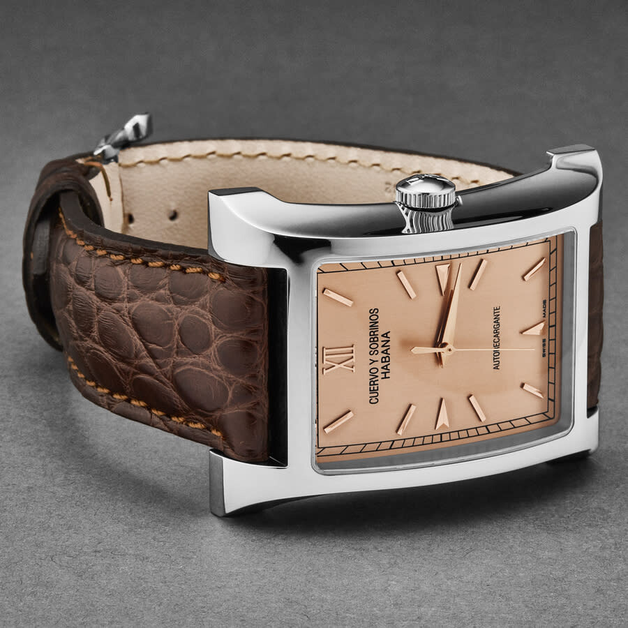 Cuervo Y Sobrinos Esplndos1882 Automatic Rose Gold Dial Men's Watch ...