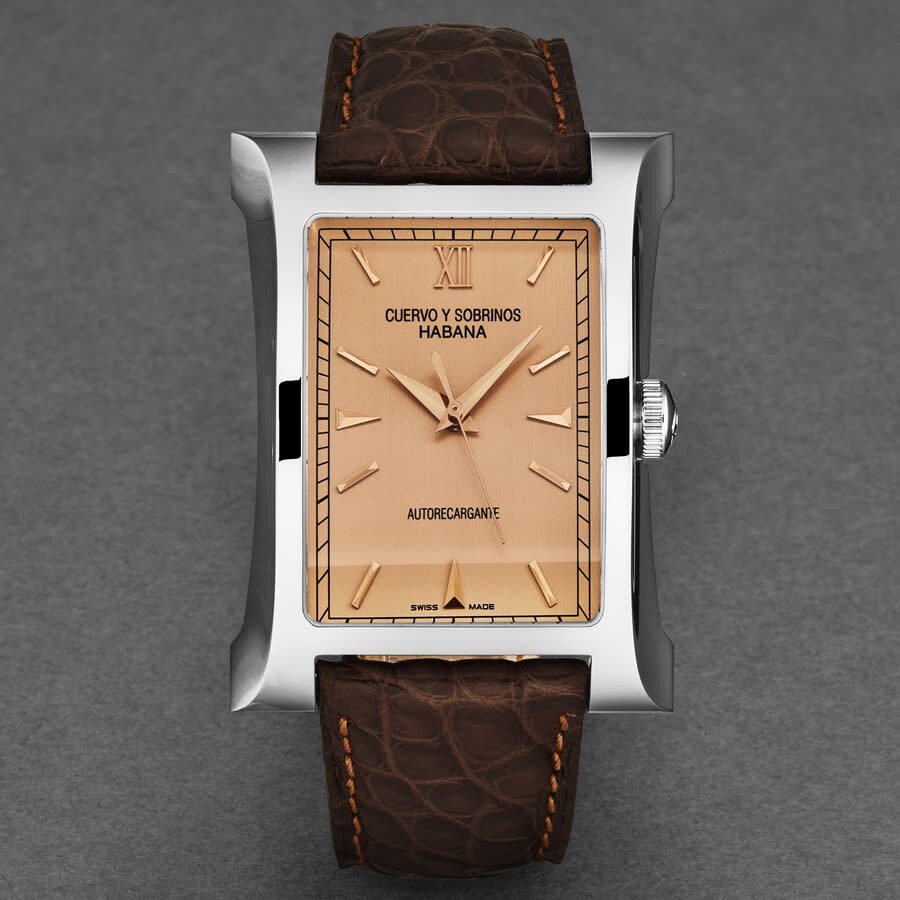 Cuervo Y Sobrinos Esplndos1882 Automatic Rose Gold Dial Men's Watch ...