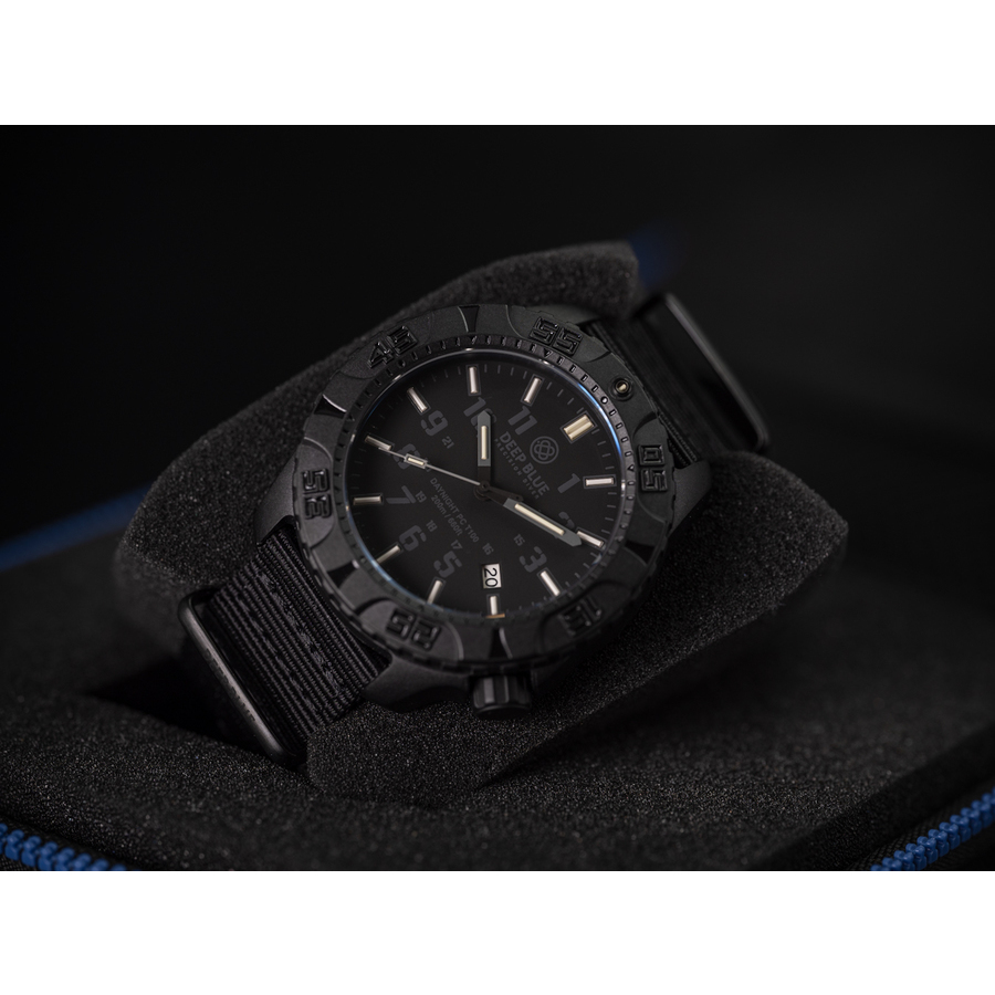 Deep Blue Daynight Diver PC Automatic Black Dial Men's Watch ...