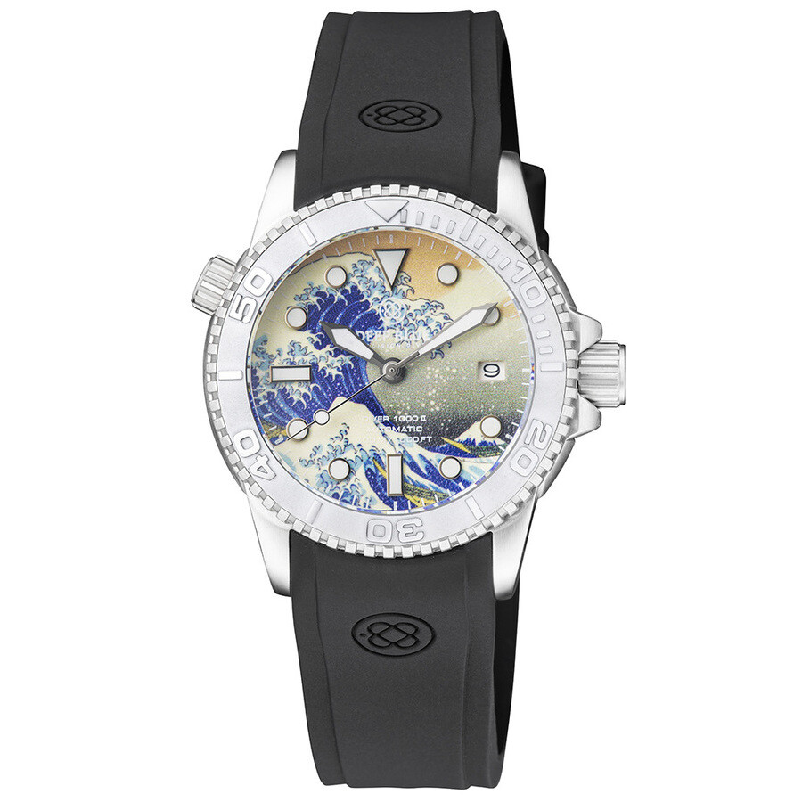 Deep Blue Diver 1000 Wave Dial Automatic Men's Watch 40SILKANAGAWA ...