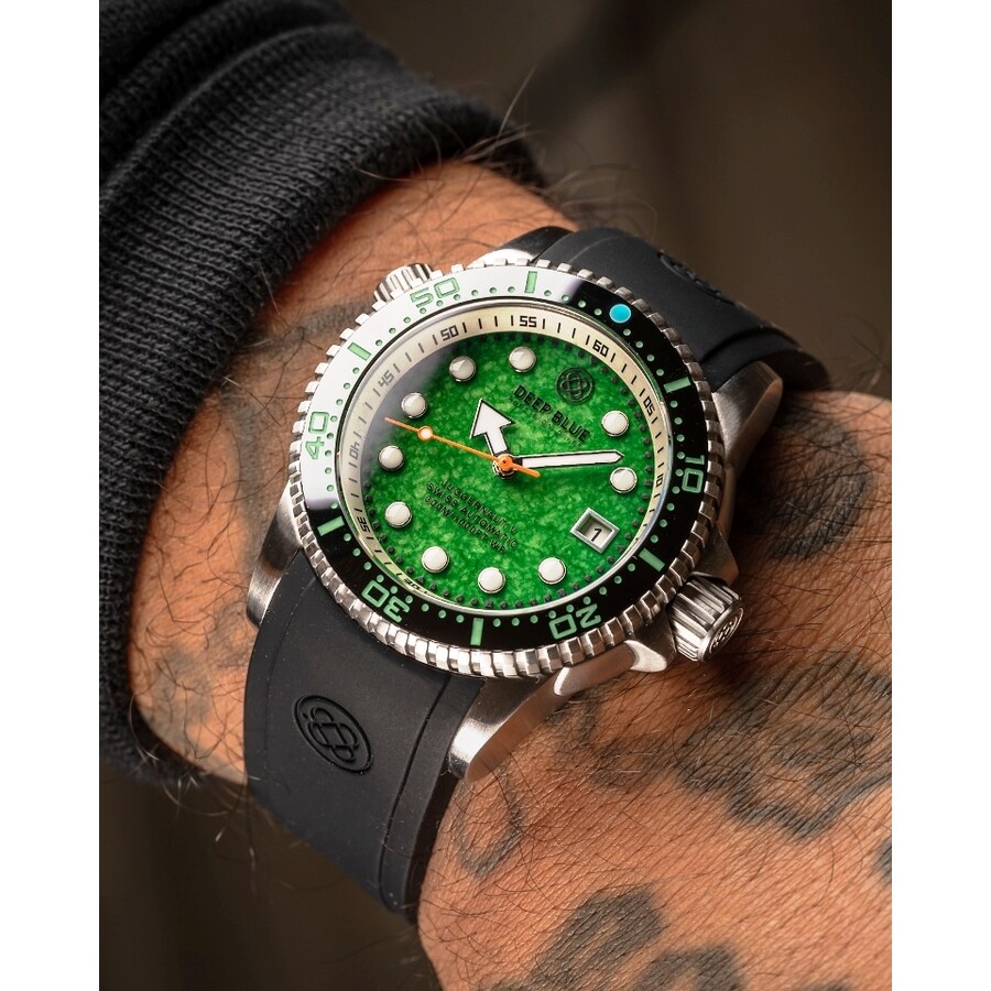 Deep Blue Juggernaut 5 Automatic Green Dial Men's Watch ...