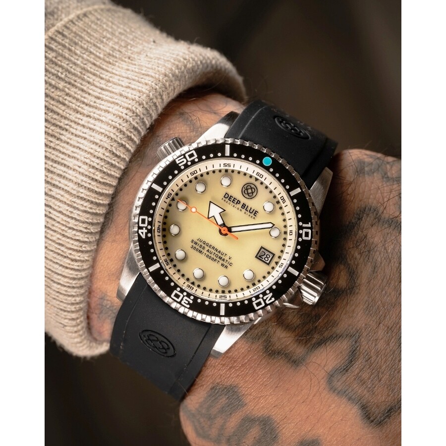 Deep Blue Juggernaut 5 Automatic Men's Watch 40JUGGYELLOWJASPSTRAP ...