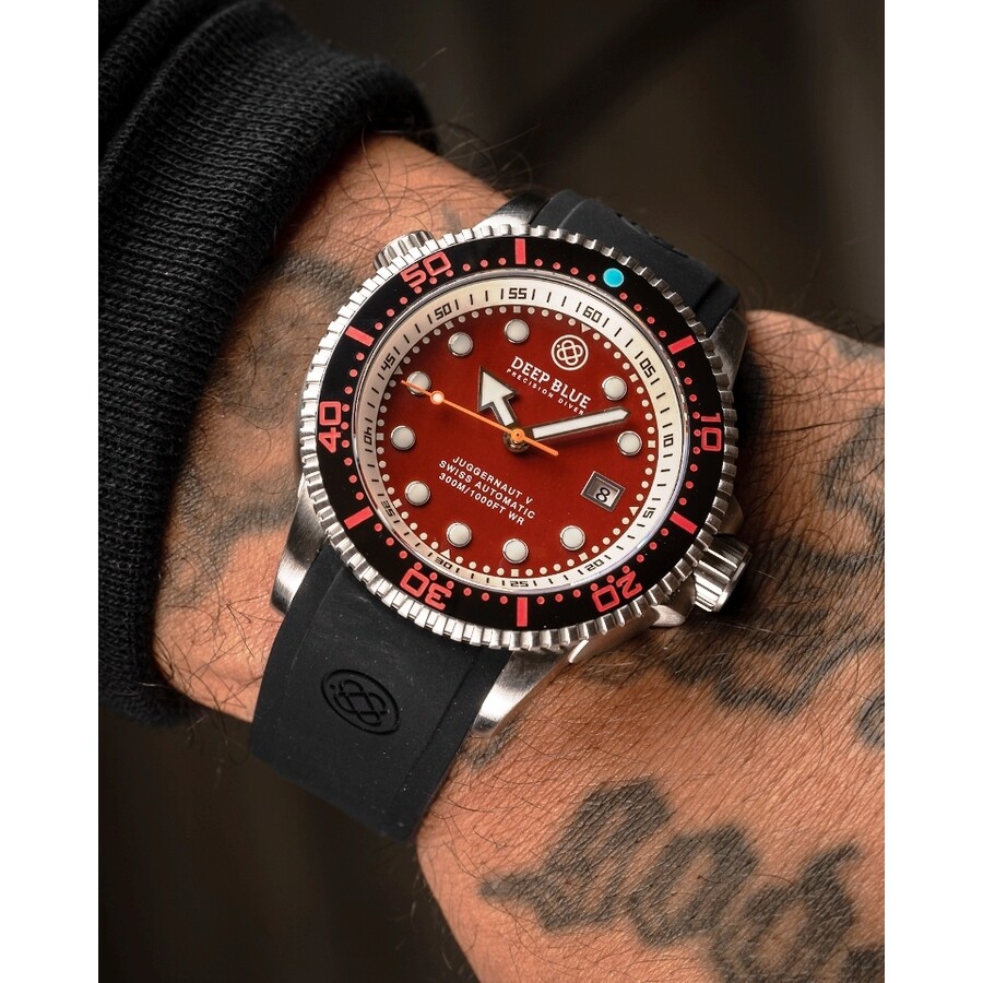 Deep Blue Juggernaut 5 Automatic Red Dial Men's Watch ...