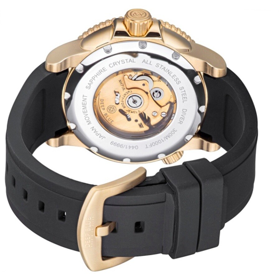 Deep Blue Skeleton Diver Automatic Gold Dial Men's Watch 40MMSKELG ...