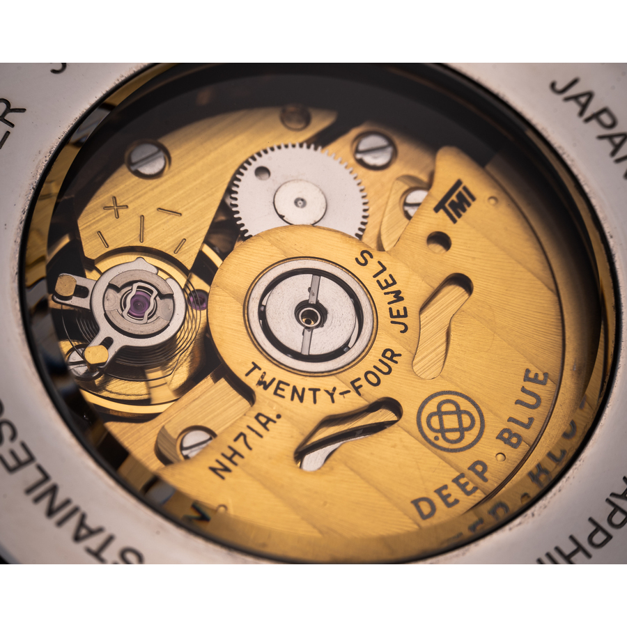 Deep Blue Skeleton Diver Automatic Gold Dial Men's Watch 40SKELGBRACE ...