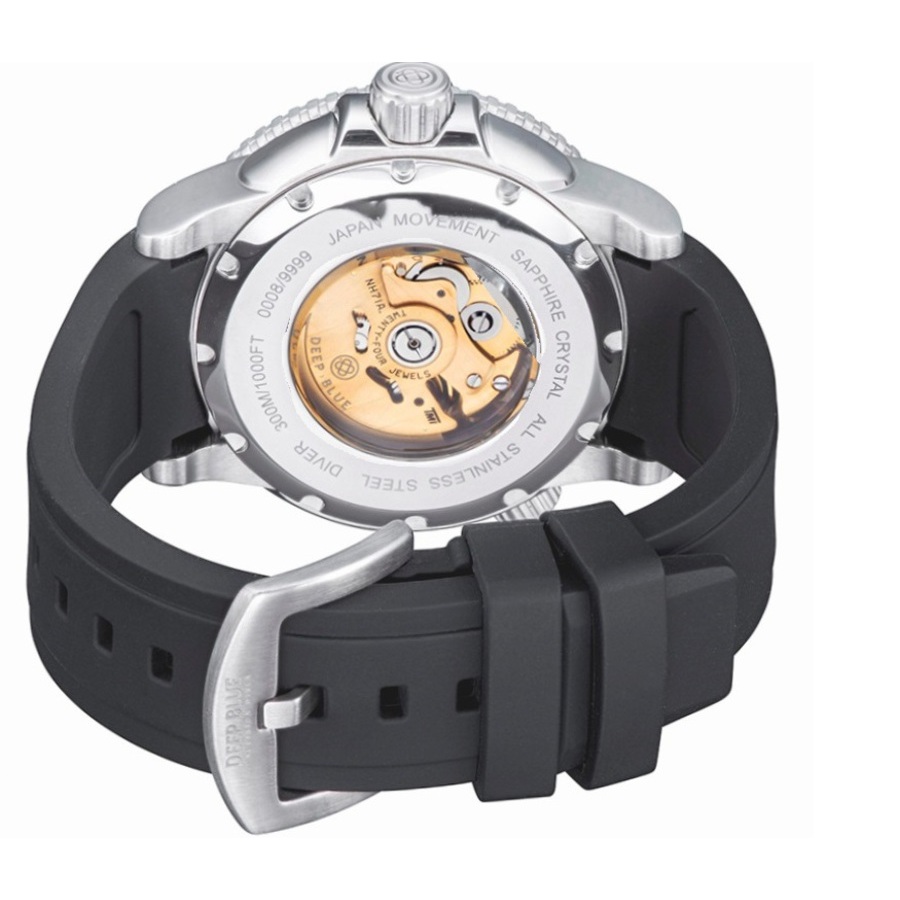 Deep Blue Skeleton Diver Automatic Silver Dial Men's Watch 40MMSKELF ...