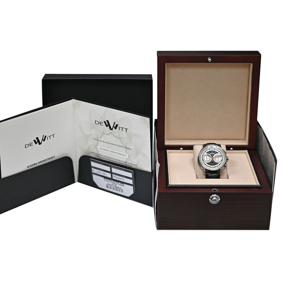Dewitt Chronostream II Academia Chronograph Automatic Black Dial Men's Watch AC.CHR.002 - DeWitt ...