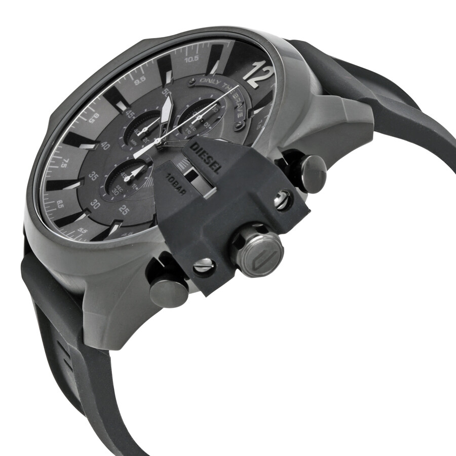 Diesel Chief Chronograph Black Dial Black Silicone Men's Watch DZ4378 ...