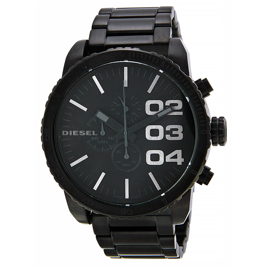 Diesel Chronograph Black Dial Black PVD Men's Watch DZ4207 698615070343 ...