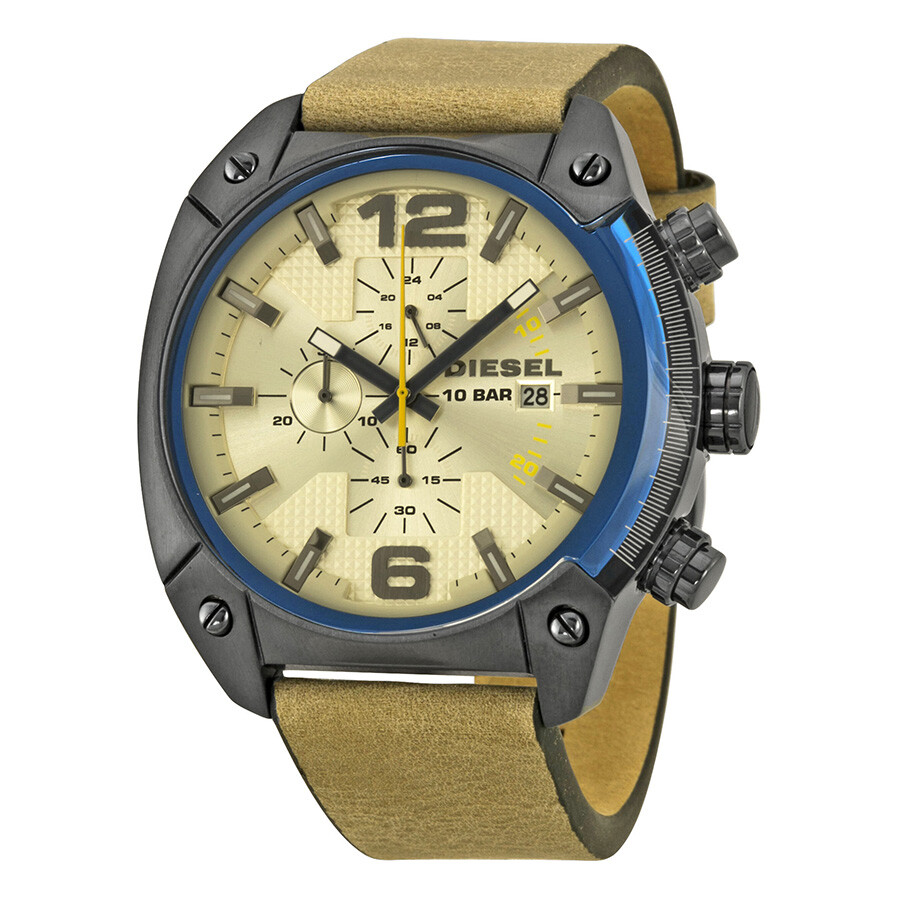 Diesel Overflow Chronograph Taupe Dial Men's Watch DZ4356 698615105878 ...