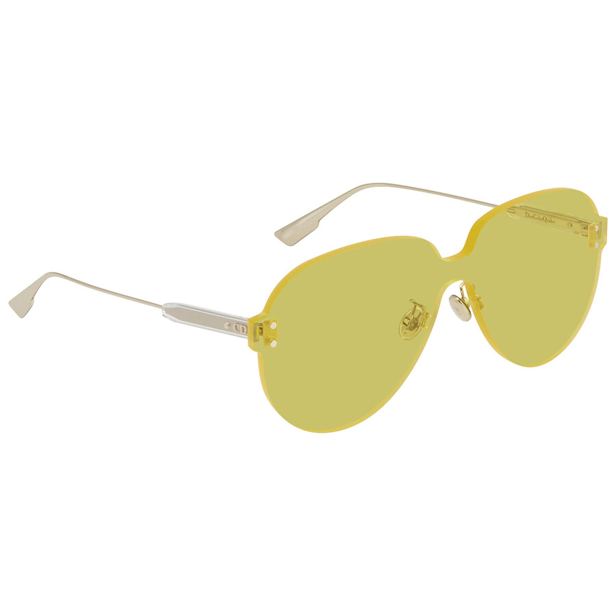 Dior Color Quake Yellow Shield Ladies Sunglasses DIORCOLORQUAKE340G ...
