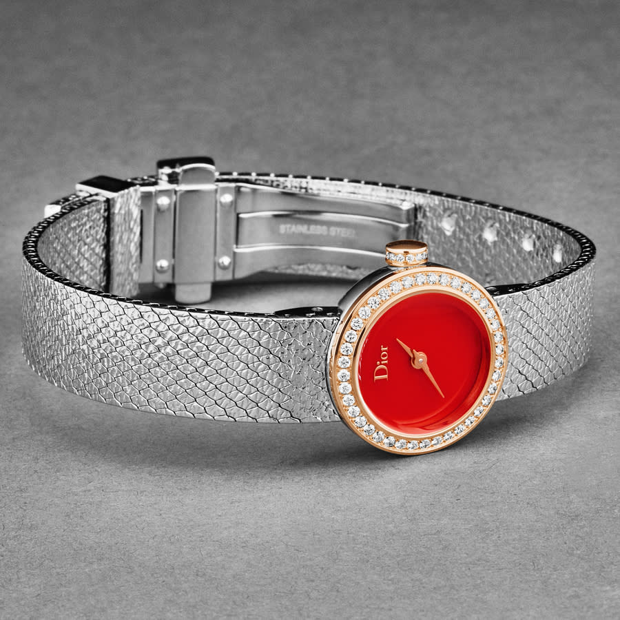 Dior La D De Dior Mini Quartz Red Dial Ladies Watch CD04012X1001 ...
