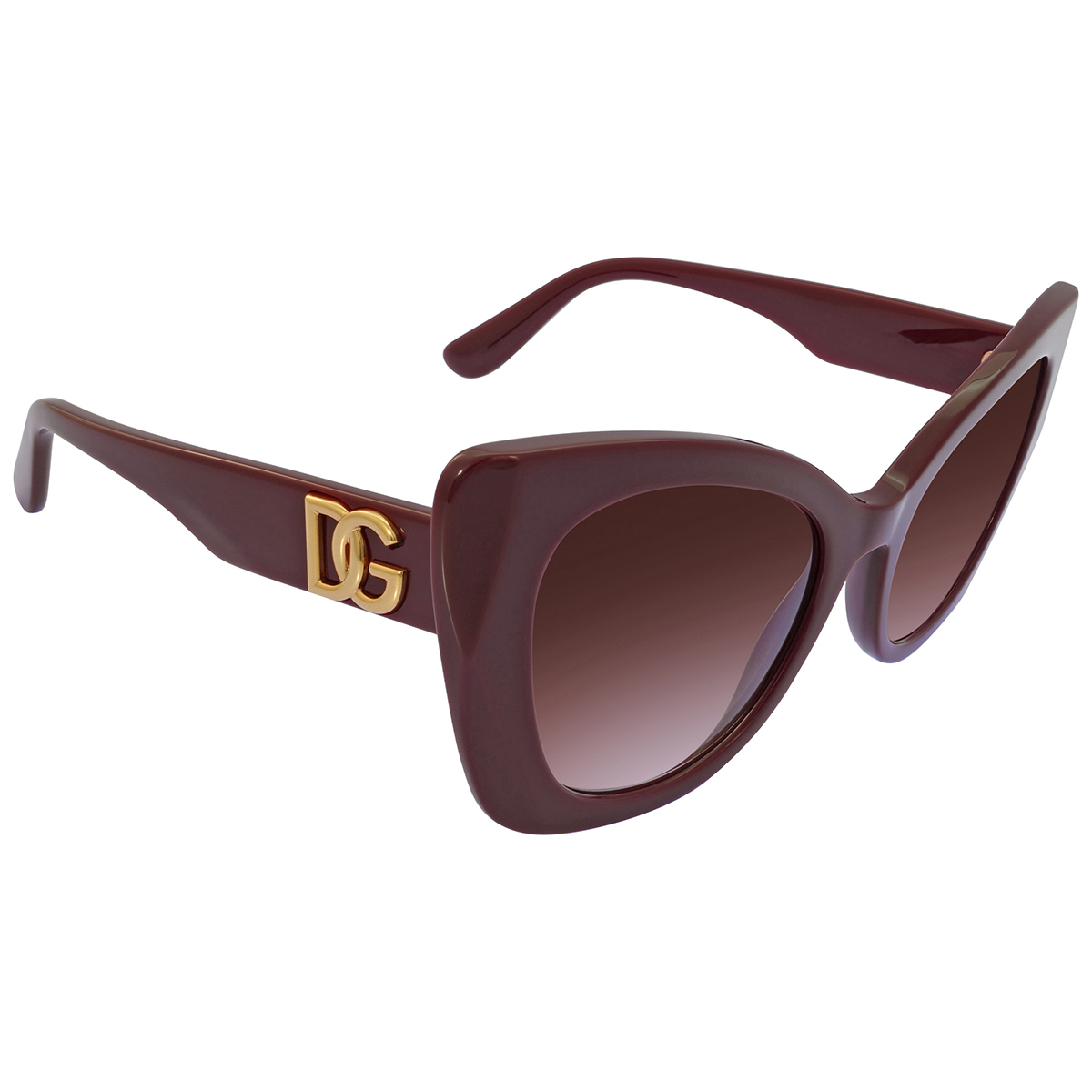 Dolce & Gabbana Clear Gradient Dark Brandy Cat Eye Ladies Sunglasses ...