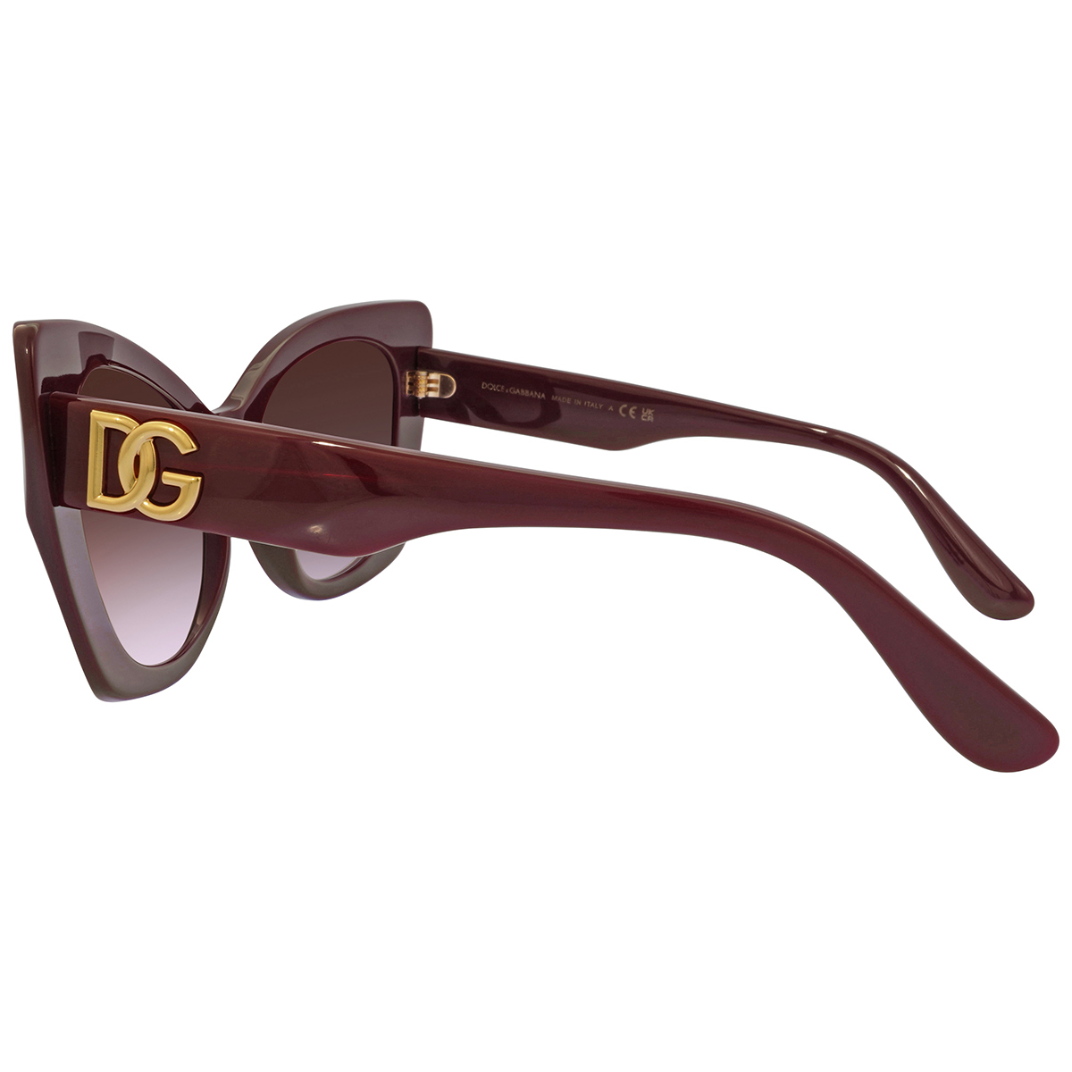 Dolce & Gabbana Clear Gradient Dark Brandy Cat Eye Ladies Sunglasses ...