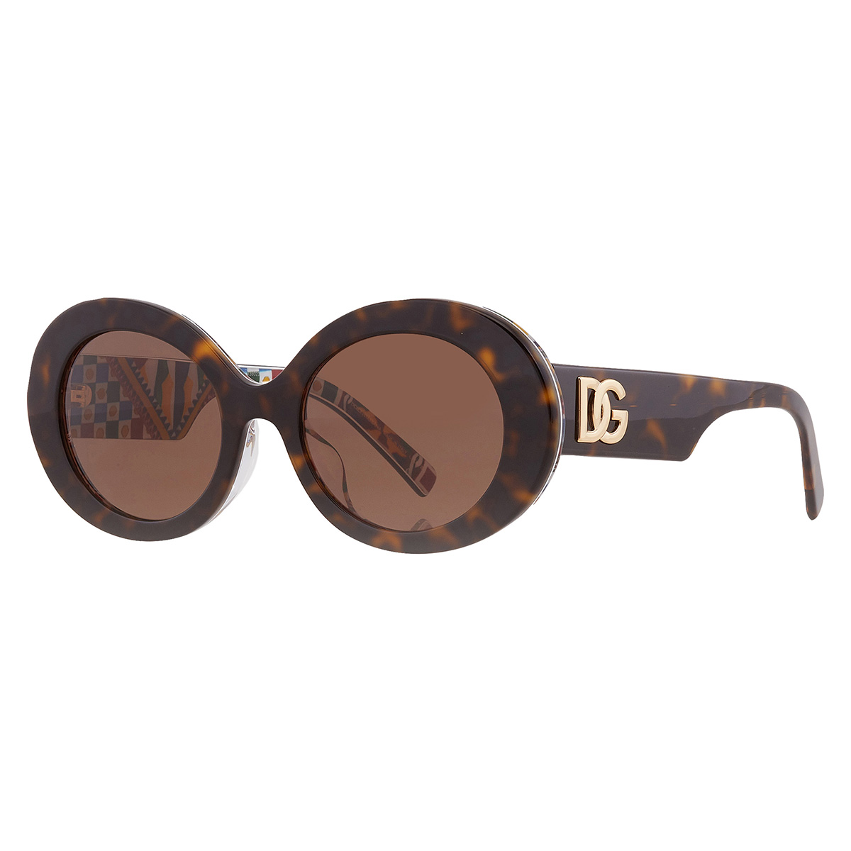 Dolce & Gabbana Dark Brown Oval Ladies Sunglasses DG4448F 321773 51 ...