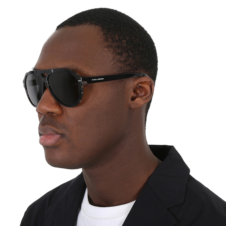 Dolce & Gabbana Dark Grey Oversized Men's Sunglasses DG4452F 340387 60 ...