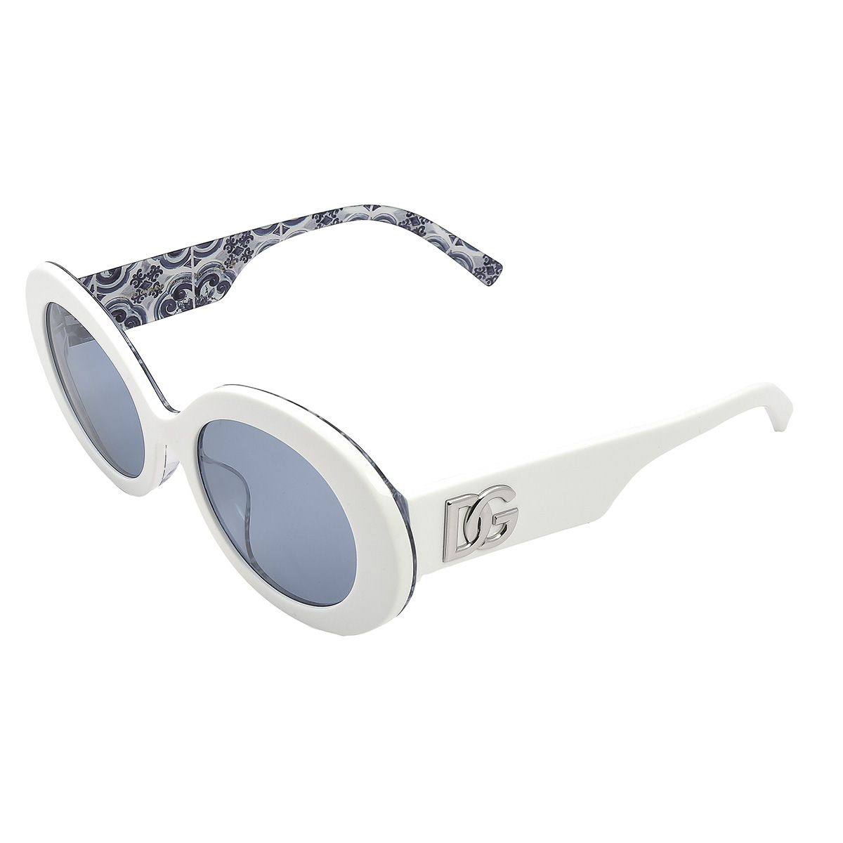 Dolce & Gabbana Light Blue Mirrored Silver Oval Ladies Sunglasses ...