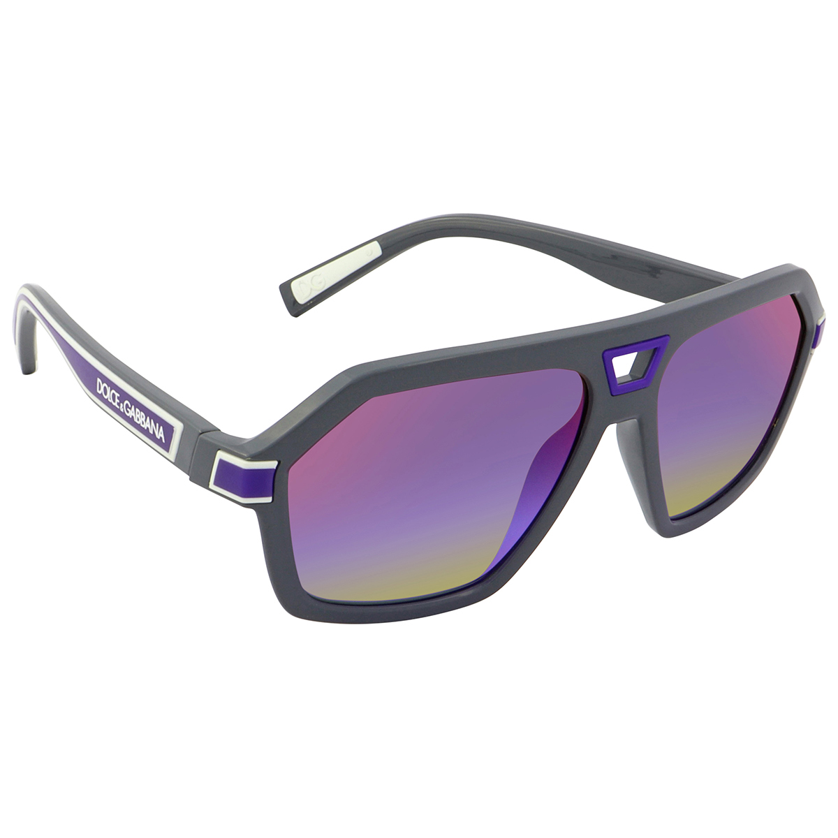 Dolce & Gabbana Mirrored Blue Gradient Violet Pilot Men's Sunglasses ...