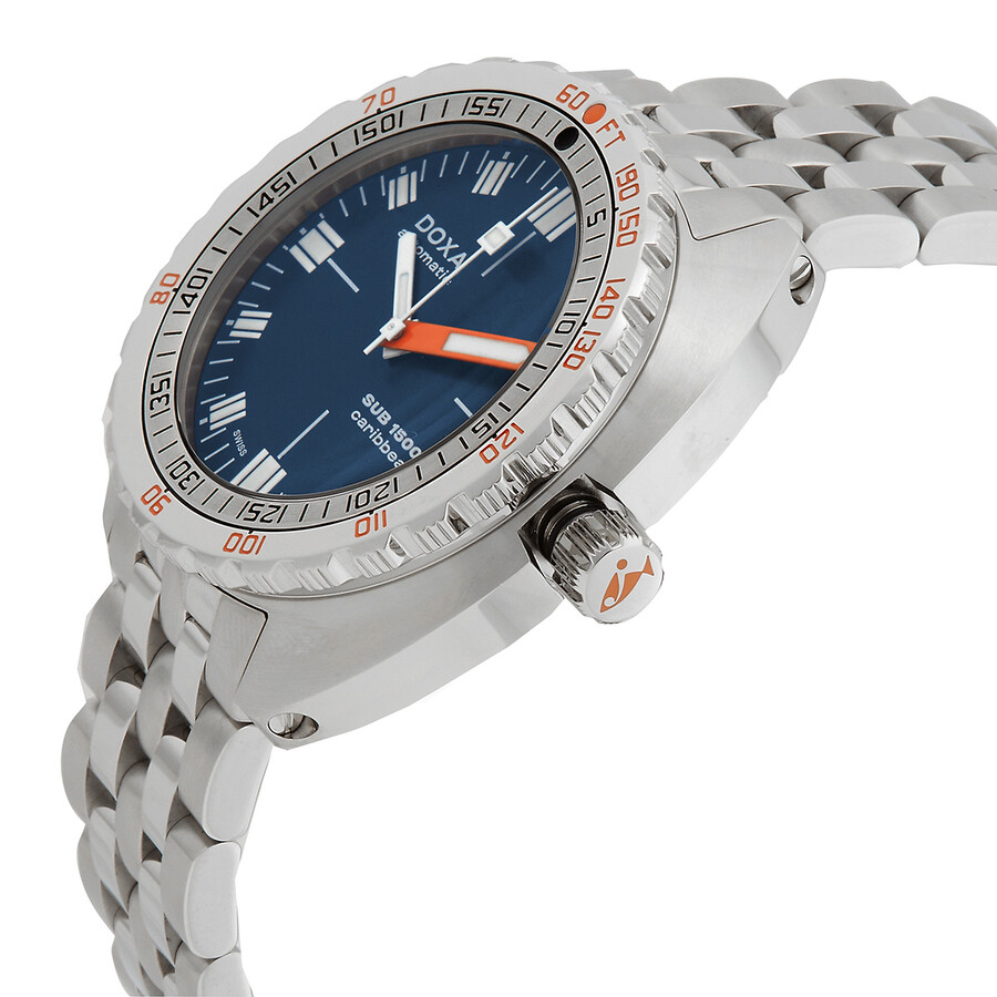 Doxa SUB 1500T CARIBBEAN Automatic Blue Dial Men's Watch 883.10.201.10 ...